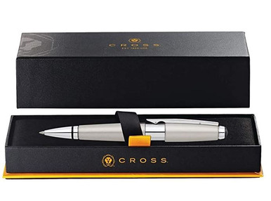 Stationery Pen Cross Edge Medium Black Ink Titanium Barrel AT0555-5 - A ...