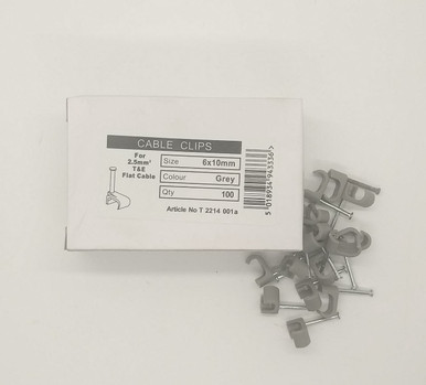 CABLE TOWER CLIPS 2.5MM FLAT 100PCS WHITE BOX - A. Ally & Sons