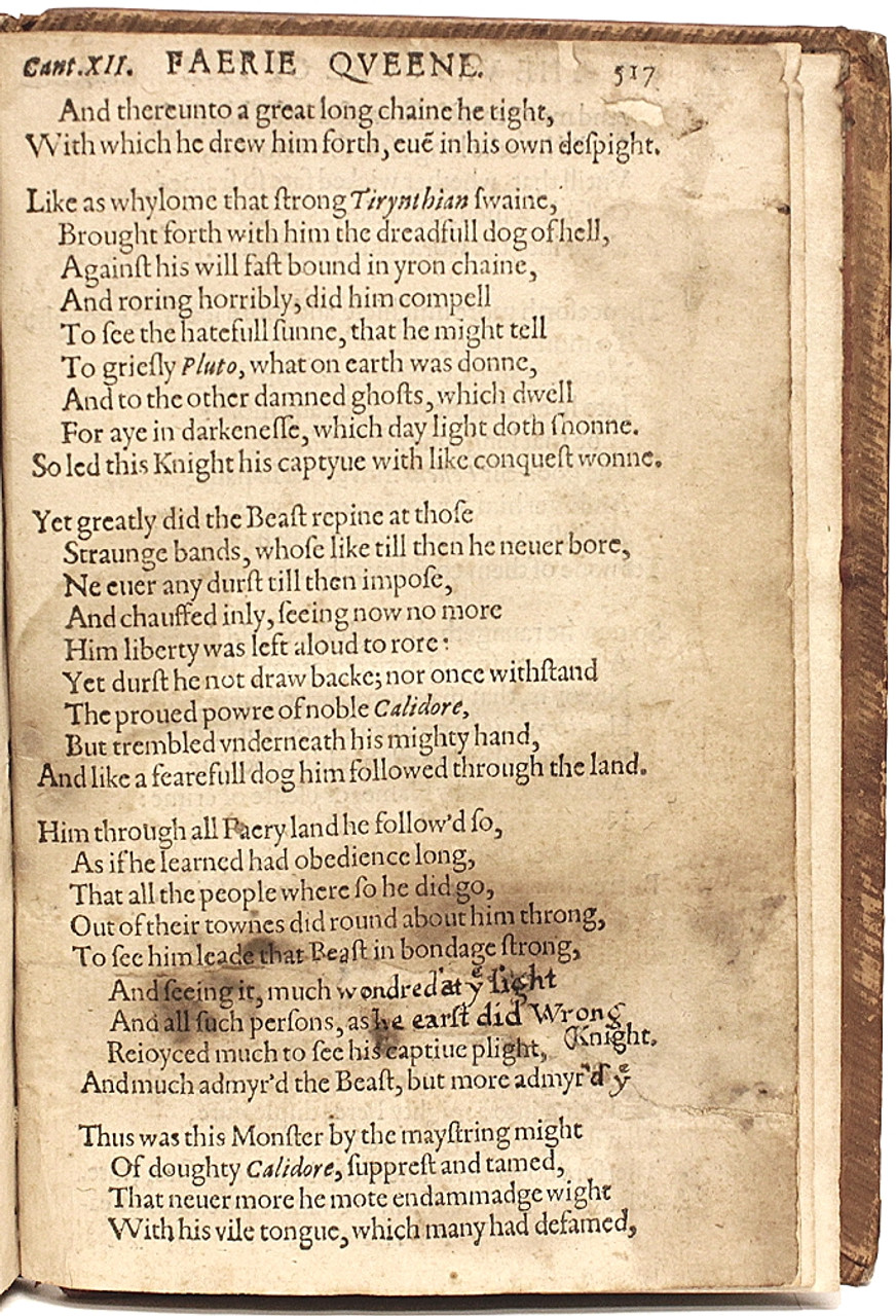 SPENSER, Edmund. The Faerie Queene - AND - The Second Part of the ...