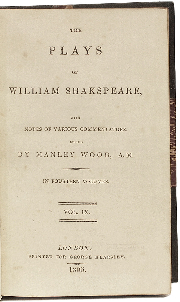 SHAKESPEARE, William. The Plays of William Shakespeare, With Notes of ...