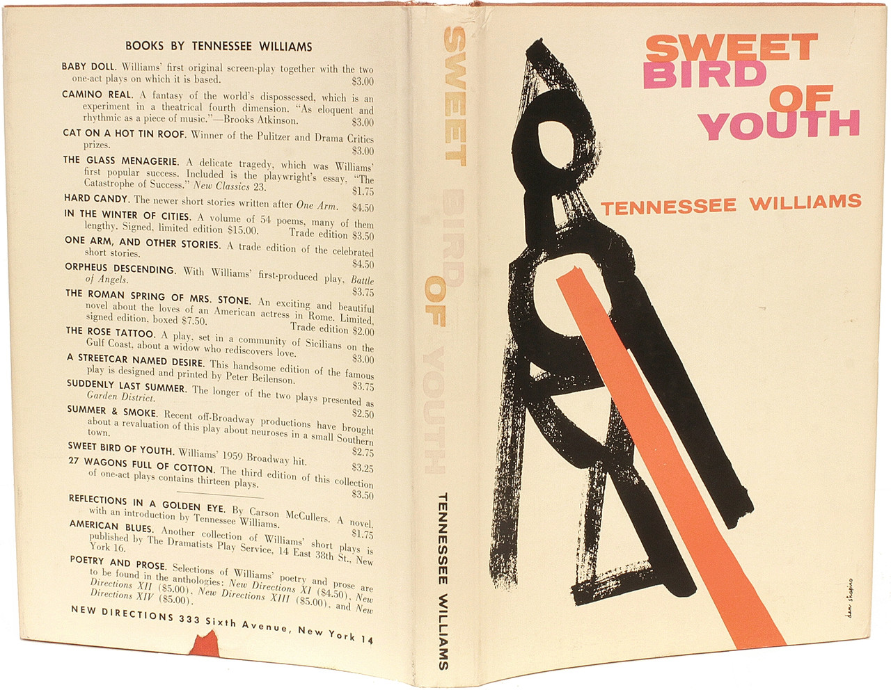 WILLIAMS, Tennessee. Sweet Bird of Youth. (FIRST EDITION - PRESENTATION ...