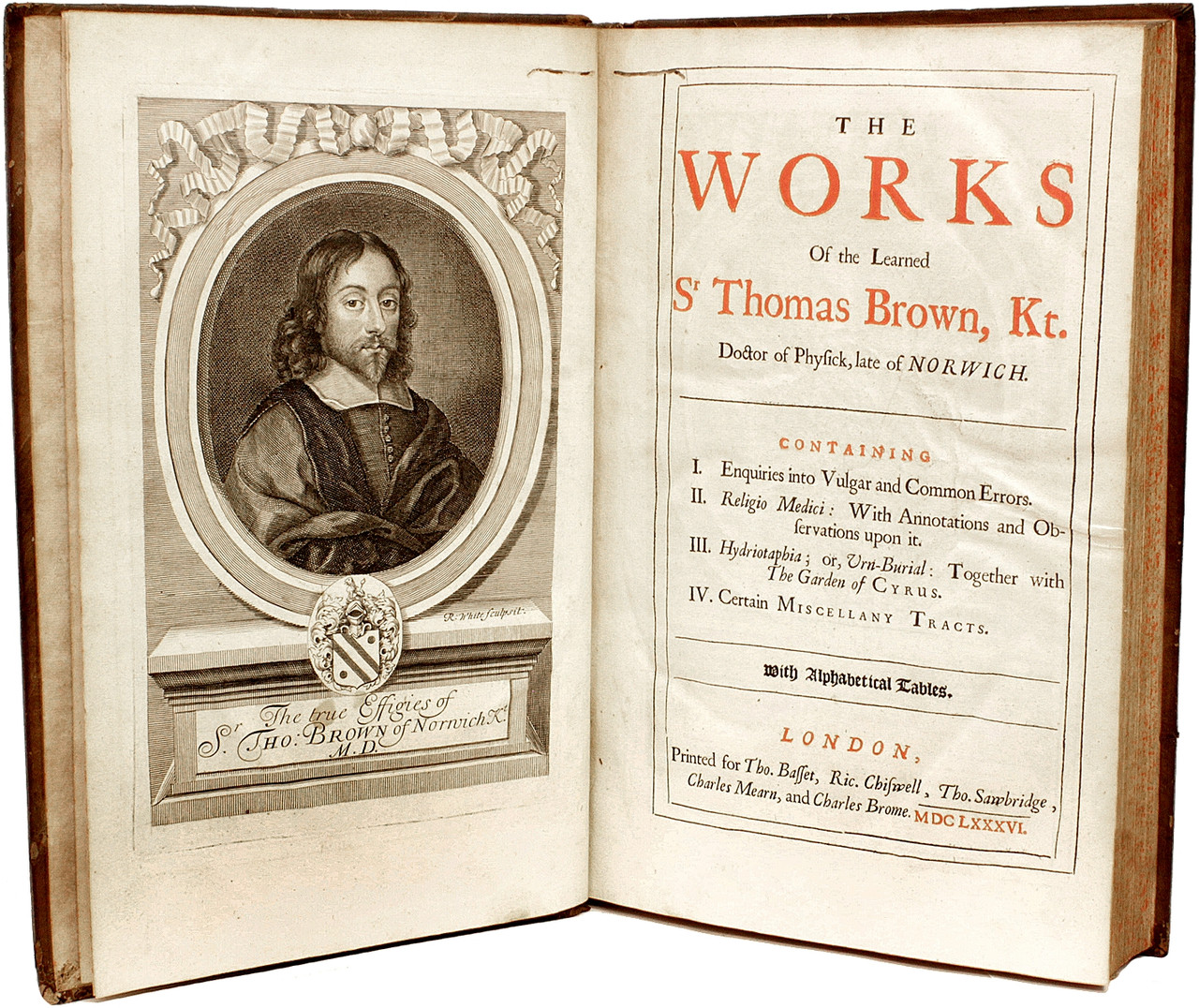 BROWN, Thomas. The Works of the Learned Sr Thomas Brown, Kt. Doctor of ...