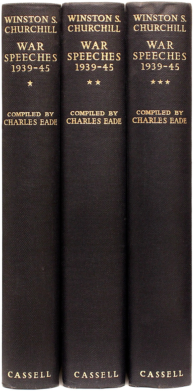 CHURCHILL, Winston (Charles Eade - compiler). The War Speeches of the Rt. Hon. Winston S ...