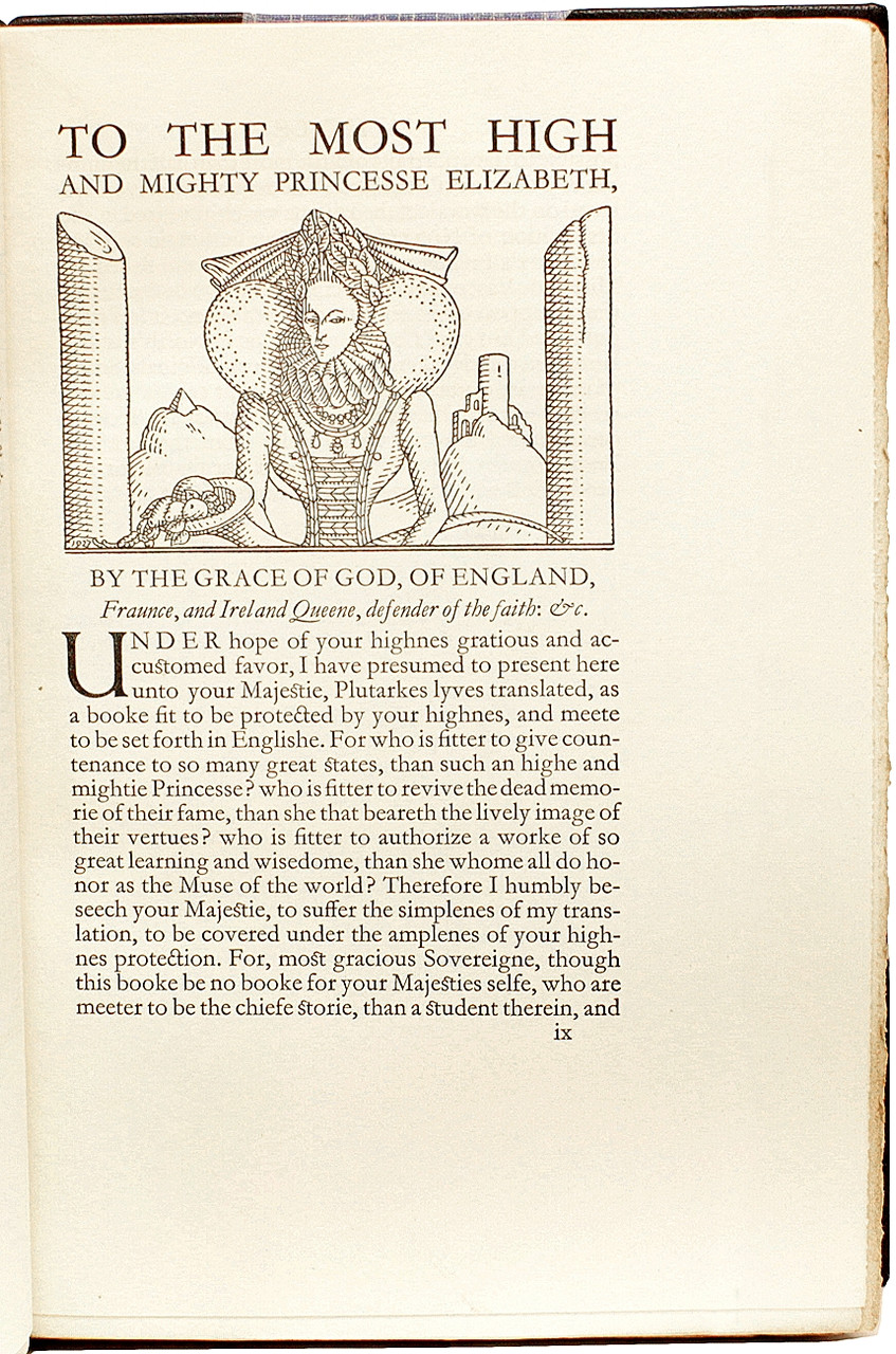 PLUTARCH. (Thomas North - James Amyot - translators). The Lives of the ...