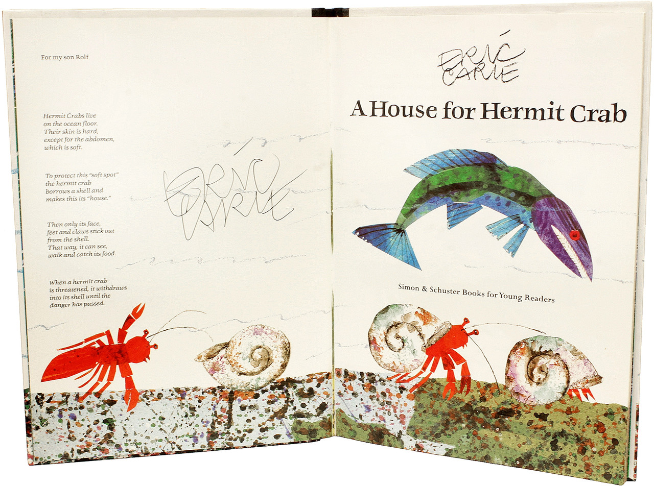 CARLE, Eric. A House For Hermit Crab. (1987 - SIGNED BY ERIC CARLE)