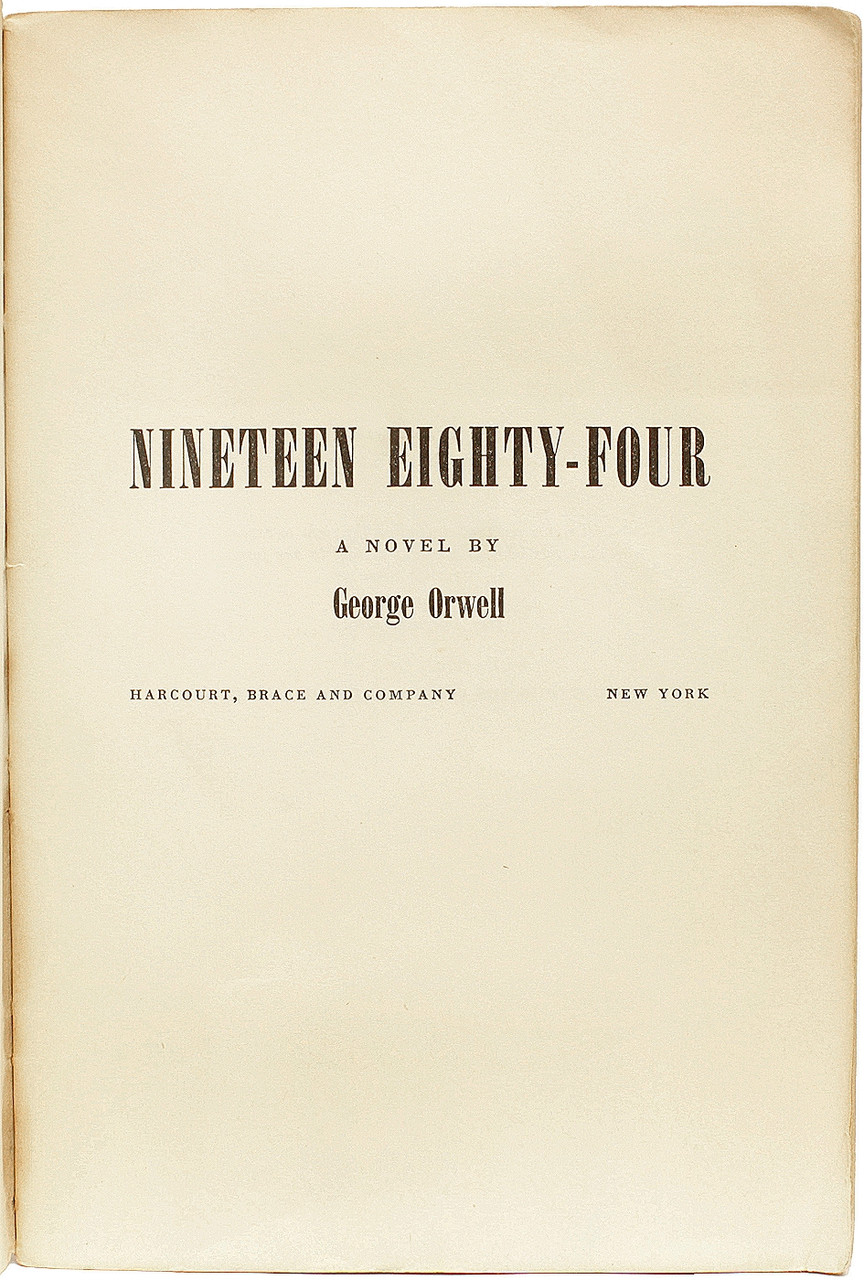 ORWELL, George. Nineteen Eighty-Four. (1949 - ADVANCE REVIEW COPY)
