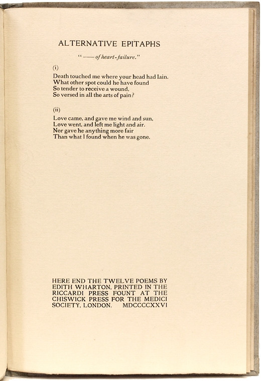 WHARTON, Edith. Twelve Poems. (FIRST EDITION - INSCRIBED - 1926) - D&D ...