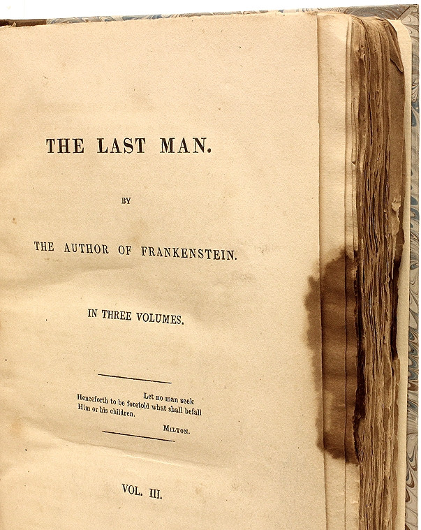SHELLEY, Mary. The Last Man. (FIRST EDITION - 1826 - 3 VOLUMES) - D&D ...
