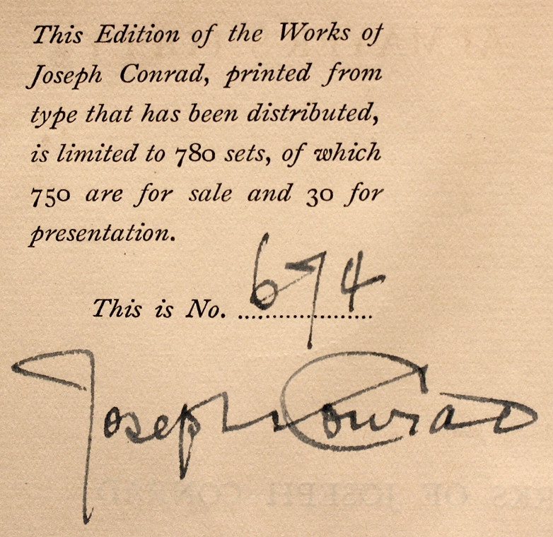 CONRAD, Joseph. The Works of Joseph Conrad. (LIMITED SIGNED EDITON - 20 ...