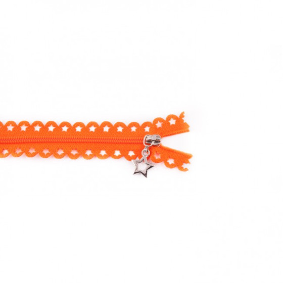 Beautiful Star Cut Zipper: Orange (25 cm) at a great price of $2.17 | l ...