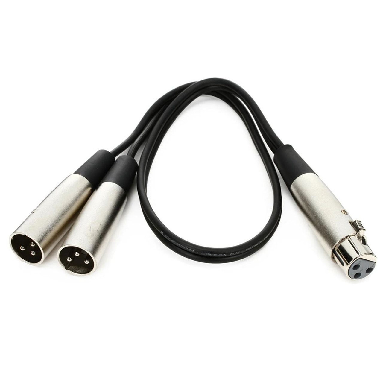 HOSA YXM101.5 Y CABLE, XLR3F TO DUAL XLR3M, 18 IN / 45CM - Link Audio