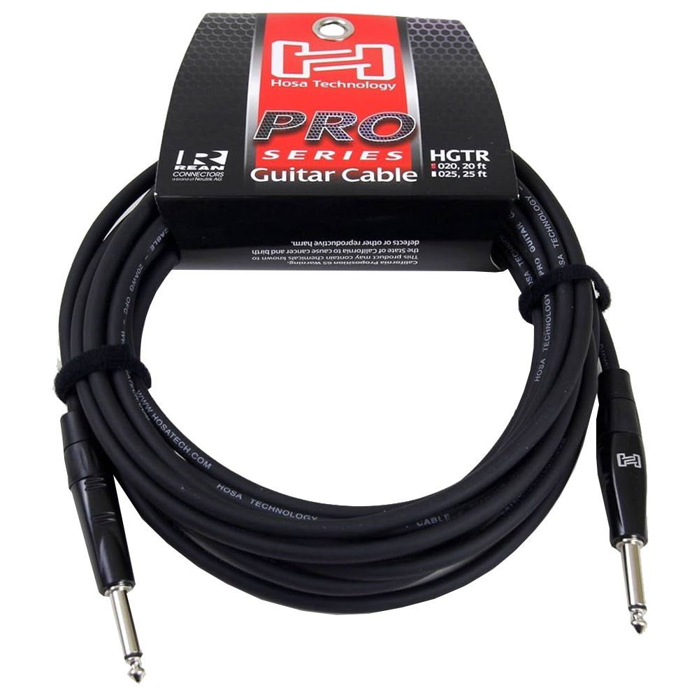 HOSA PRO HGTR025 PRO GUITAR CABLE, REAN STRAIGHT TO SAME, 25 FT / 7.6M ...