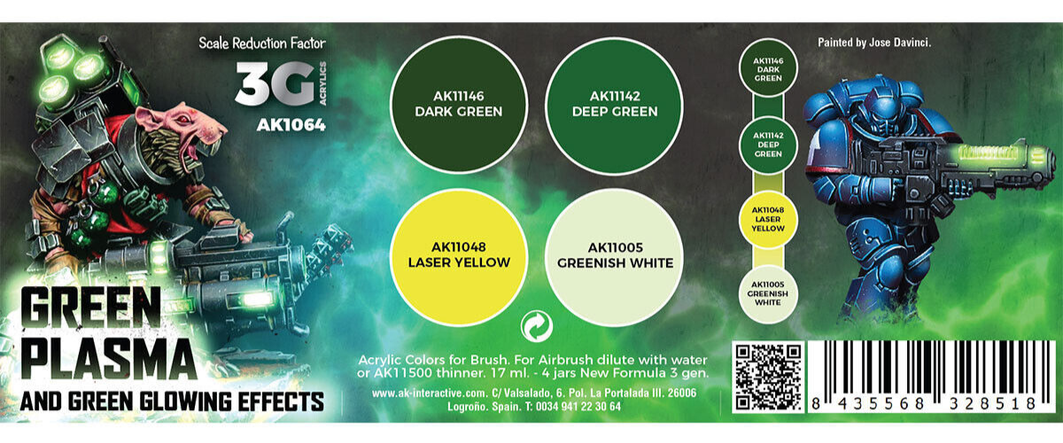 AK Interactive 3G MODEL Paint GREEN PLASMA Glowing Effect Set Acylics ...