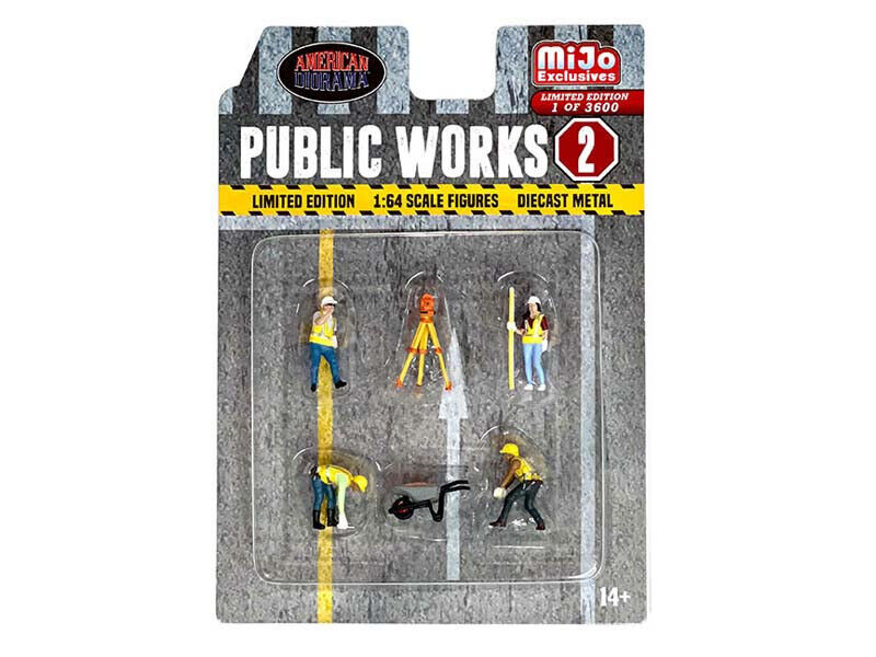 American Diorama 1/64 PUBLIC WORKS 2 Construction Workers Die Cast Figures
