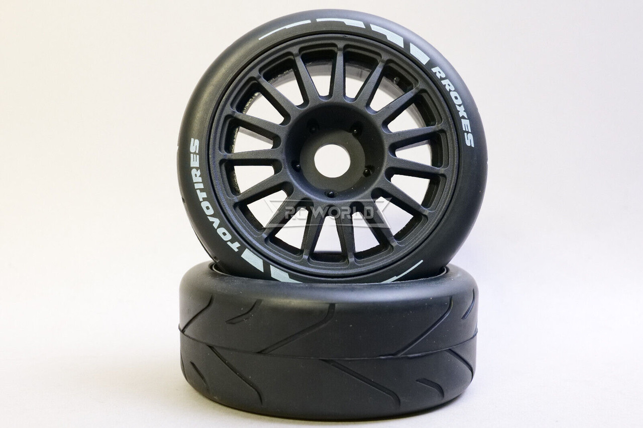 1/8 WHEELS & TIRES Street MULTI SPOKE Semi Slicks (4PC) -BLACK