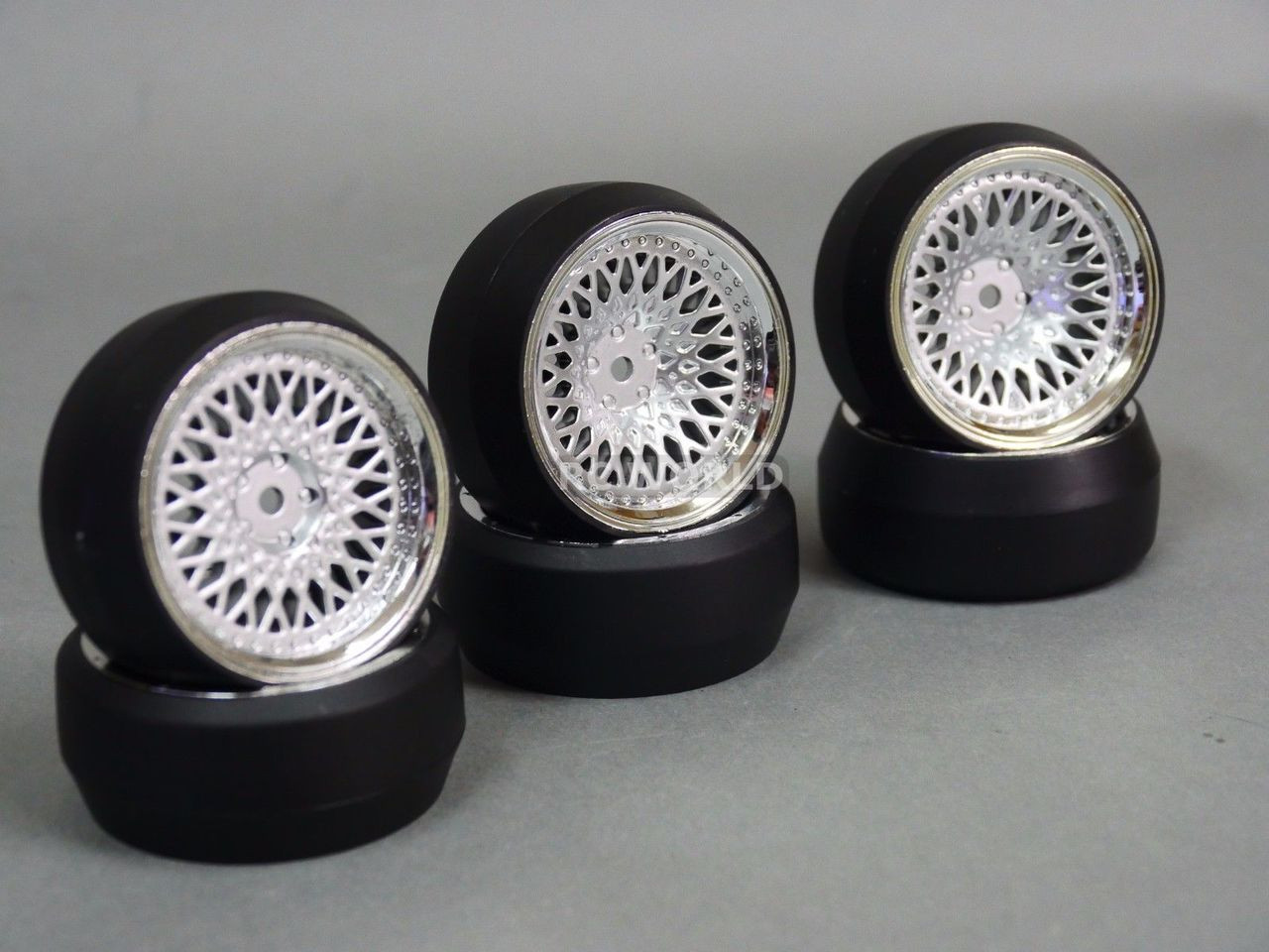 RC 1/10 DRIFT WHEELS Package 0 Degree 3MM Offset GOLD MESH - RC WORLD