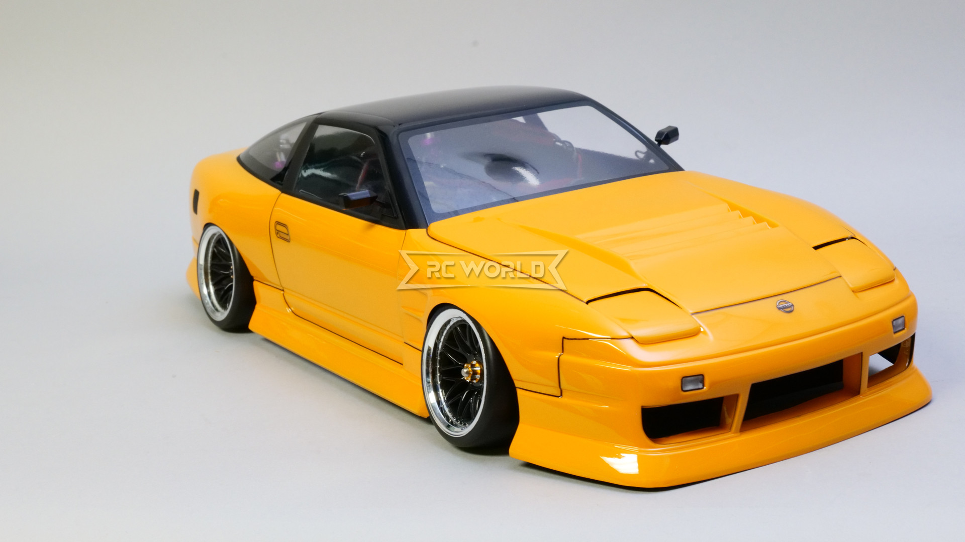 Custom 1/10 Yokomo RC Nissan 180SX DRIFT W/ Pop Up Lights RTR -ORANGE-