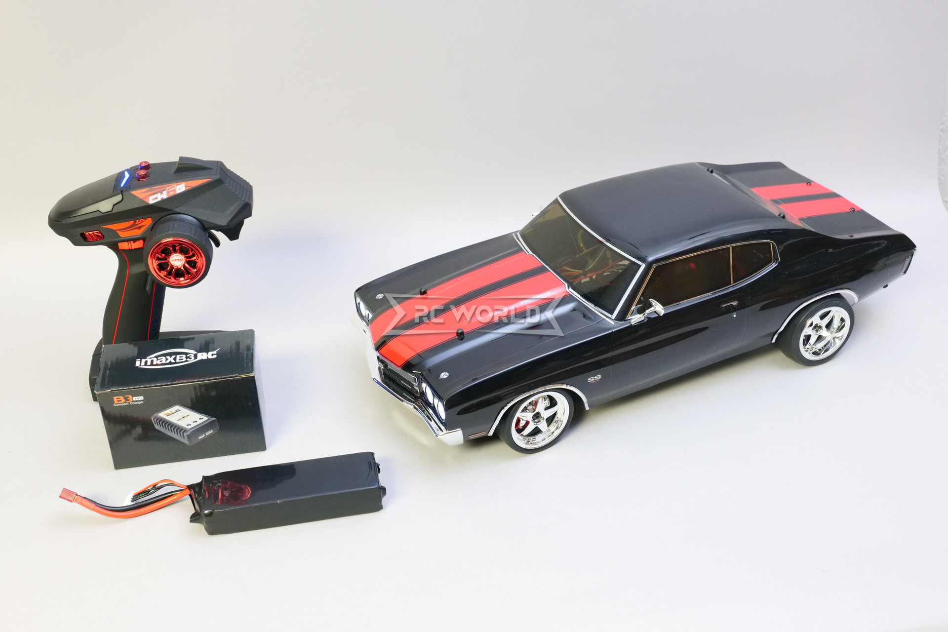 Kyosho Fazer RC Car 1970 CHEVELLE SS 454 Black 4wd -RTR- 34416t2