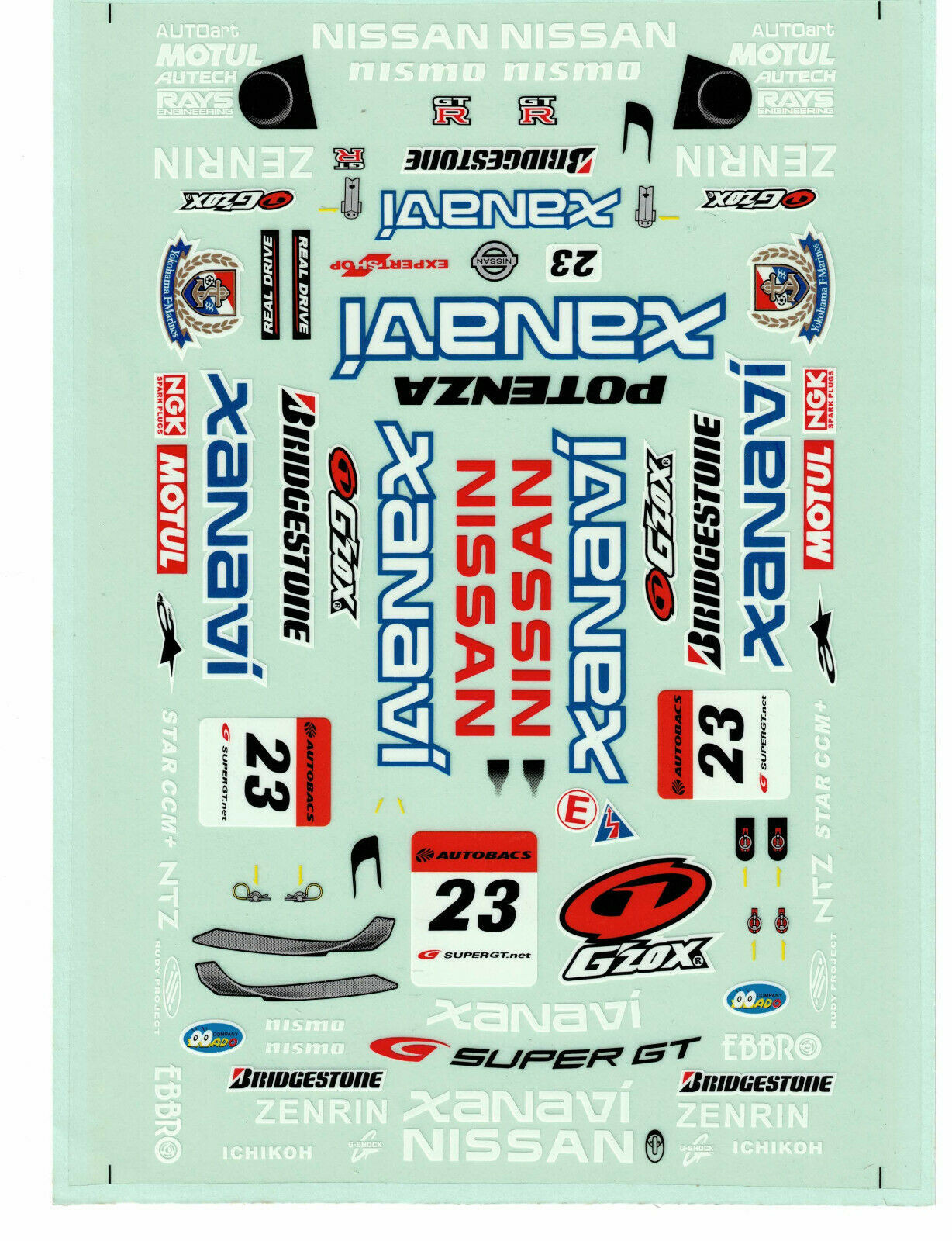 RC 1/10 DECAL Sticker Sheet SUMO POWER Nissan GTR R34 Skyline