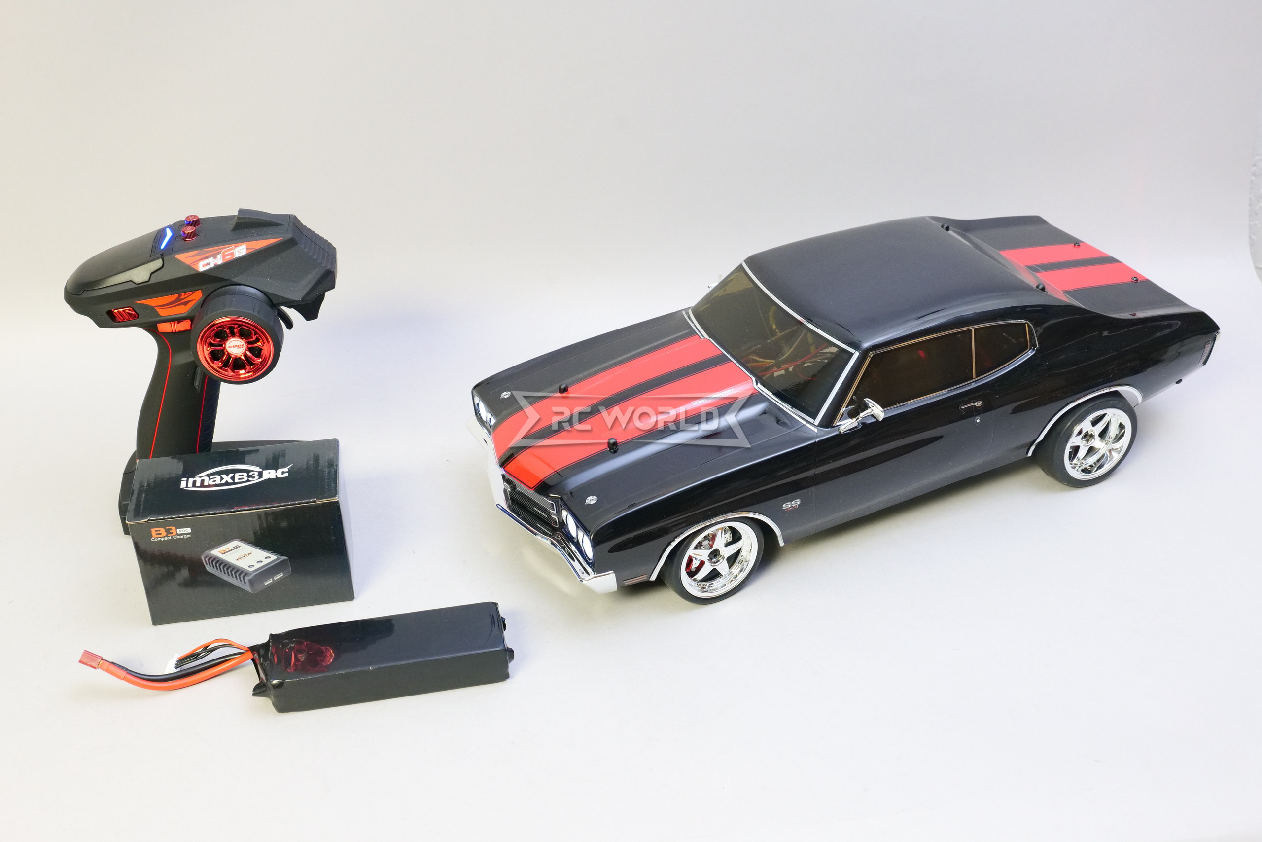Kyosho Fazer RC Car 1970 CHEVELLE SS 454 Black 4wd -RTR- 34416t2