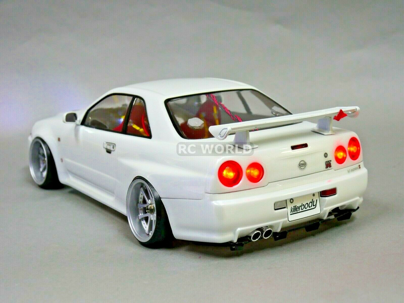 Custom RC 1/10 Drift NISSAN SKYLINE R34 AWD DRIFT Car RTR W/ LED