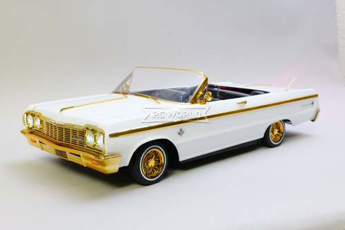 RC 1/10 Low Rider 1964 CHEVY IMPALA Convertible Hopping - RTR - WHITE