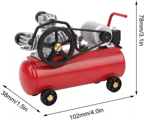 RC 1/10 Scale METAL AIR COMPRESSOR Scale Garage -RED-