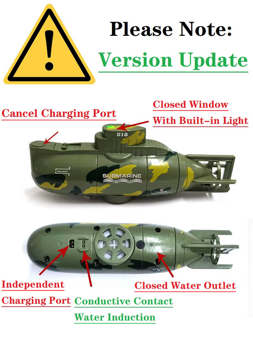 RC Micro SUBMARINE Mini Nuclear Sub 3-Channel Radio Control SUBMARINE ...