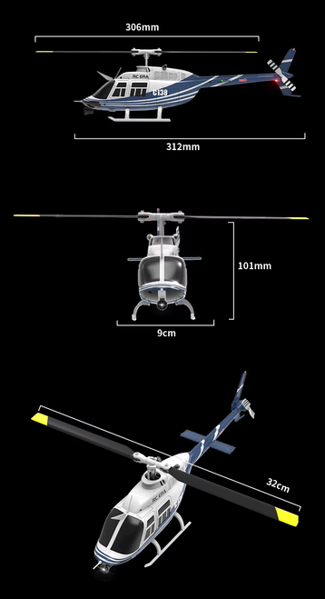 RC Helicopter BELL 206 W/ Gyro Stabilization 4CH 2.4ghz -RTF-*PRO*