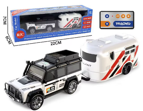 RC Micro 1/64 Land Rover DEFENDER 90 TRUCK W/ Trailer + LED 2.4ghz *GREEN*