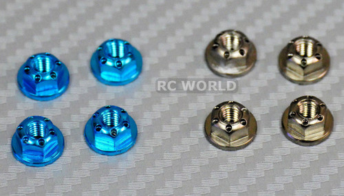 RC 1/10 Scale Anodized Aluminum WHEEL M4 Center NUT CAP -8 pcs- BLUE ...