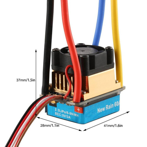 RC ESC 60AMP W/ FAN Speed Control LIPO NiMH W/ TAMIYA Plug F/B/R