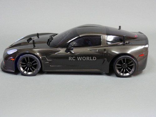 1/10 RC BODY Shell CHEVY CORVETTE w/ Light Buckets Gun Metal