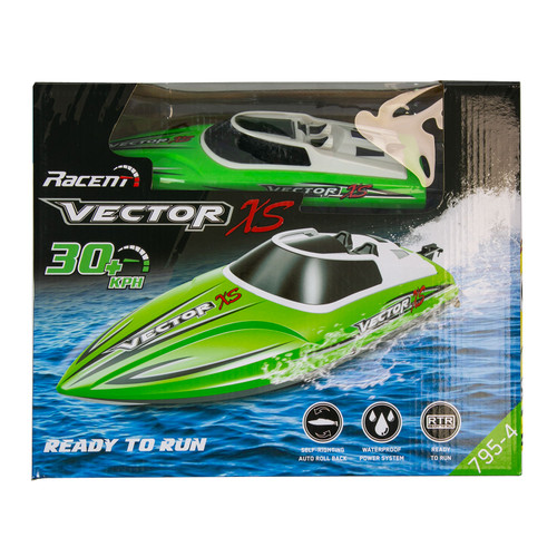 Vector XS RC RACE BOAT 2.4ghz Water Proof RC BOAT 20 MPH -RTR Green