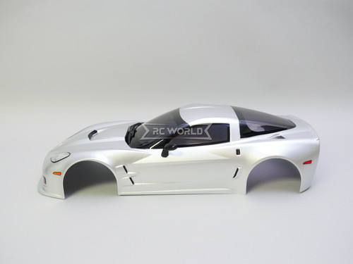 1/10 RC Body Shell CHEVY CORVETTE w/ Light Buckets SILVER -Finished-
