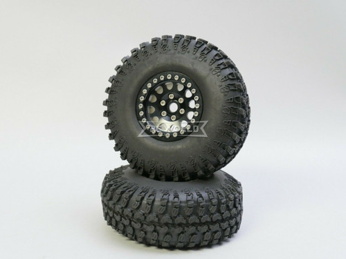 1/10 Metal Truck Wheels 1.9 Beadlock Rims V2 W/ 115mm Grabber Tire GUN ...