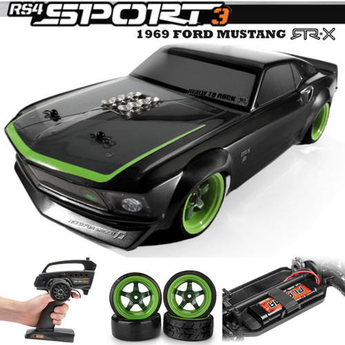 HPI 1/10 RC Car 1969 FORD MUSTANG 4WD -RTR - W/ Street + Drift Wheels