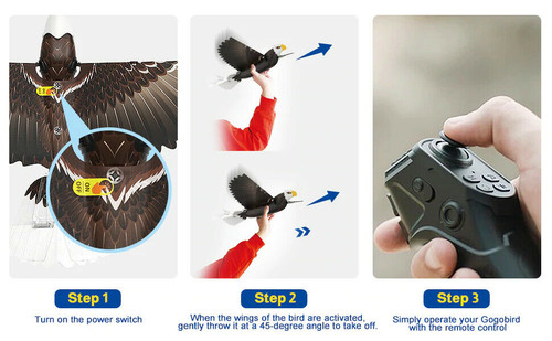 RC BIRD Eagle Ornithopter FLAPPING WING 2.4GHZ RTF