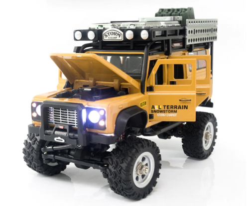 RC 1/28 Micro Land Rover DEFENDER Metal Truck 4X4 Truck *RTR* YELLOW
