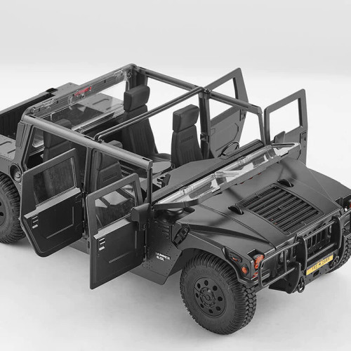 RC 1/12 HUMMER Humvee H1 Pick Up 2-Speed 4X4 4WS *RTR* -BLACK-