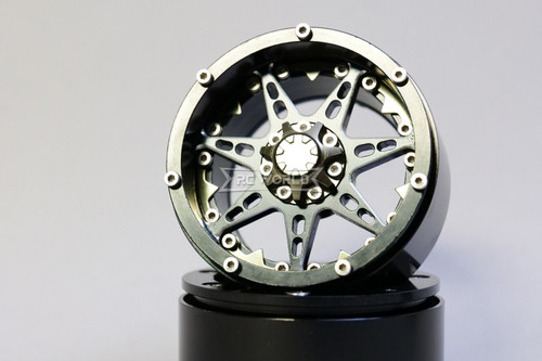 1/10 Truck Wheels 2.2 Aluminum RIMS Beadlock 7 Star RIMS + TIRES 140MM ...