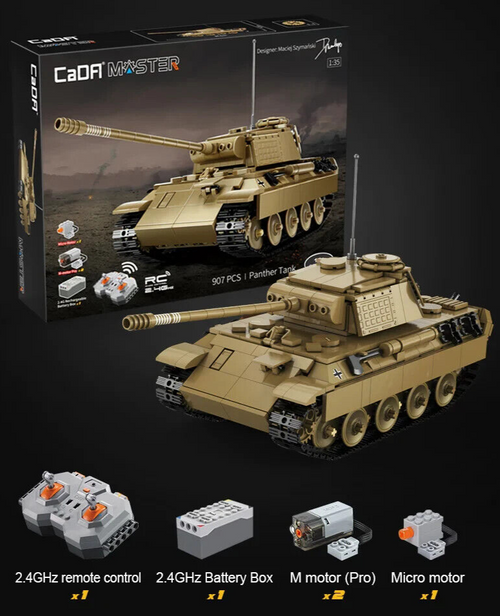 Cada RC 1/35 TANK Panther Building Blocks Toy w/ RC System -KIT-