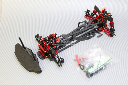 RC 1/10 DRIFT Chassis RWD Carbon Fiber / Aluminum -ASSEMBLED- BLACK