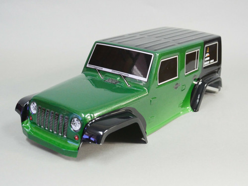 RC Body Shell JEEP WRANGLER 4 Door 315MM -Painted- GREEN
