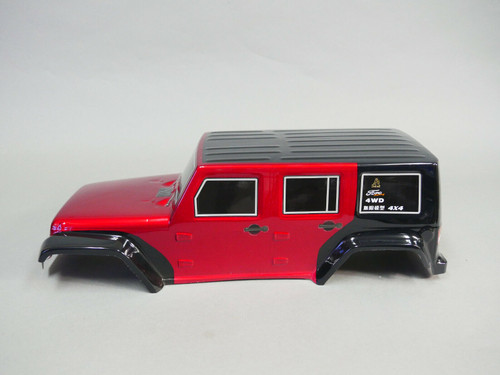 RC Body Shell JEEP WRANGLER 4 Door 315MM -Painted- RED