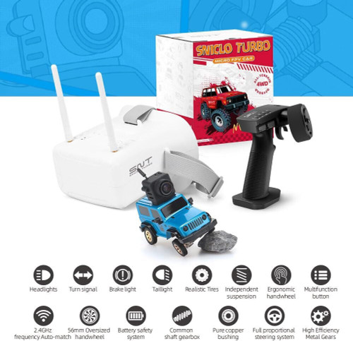 RC 1/64 Micro JEEP WRANGLER 4x4 w/ LED w/Camera+ FPV Goggles RTR -ORANGE-