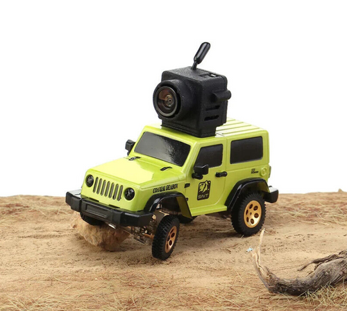 RC 1/64 Micro JEEP WRANGLER 4x4 w/ LED w/Camera+ FPV Goggles RTR -ORANGE-