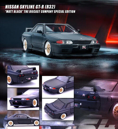Inno 1/64 NISAN SKYLINE R32 GT-R Model Car -MATTE BLACK-