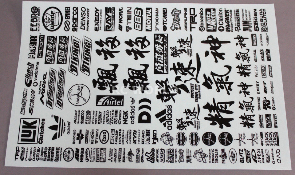 RC Car Truck RACING Drift DECALS STICKERS Logos Sponsors - RC WORLD
