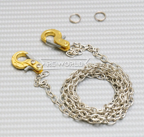 1/10 Scale METAL CHAIN W/ LATCH Hook SILVER Chain 36" Long -GOLD-